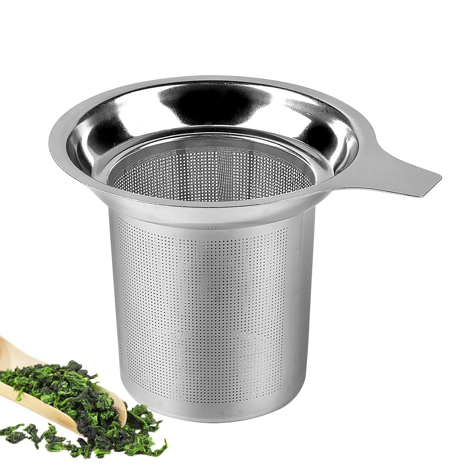 KitchenFest® 304 Stainless Steel Tea Infuser with Handle, Fine Mesh ...
