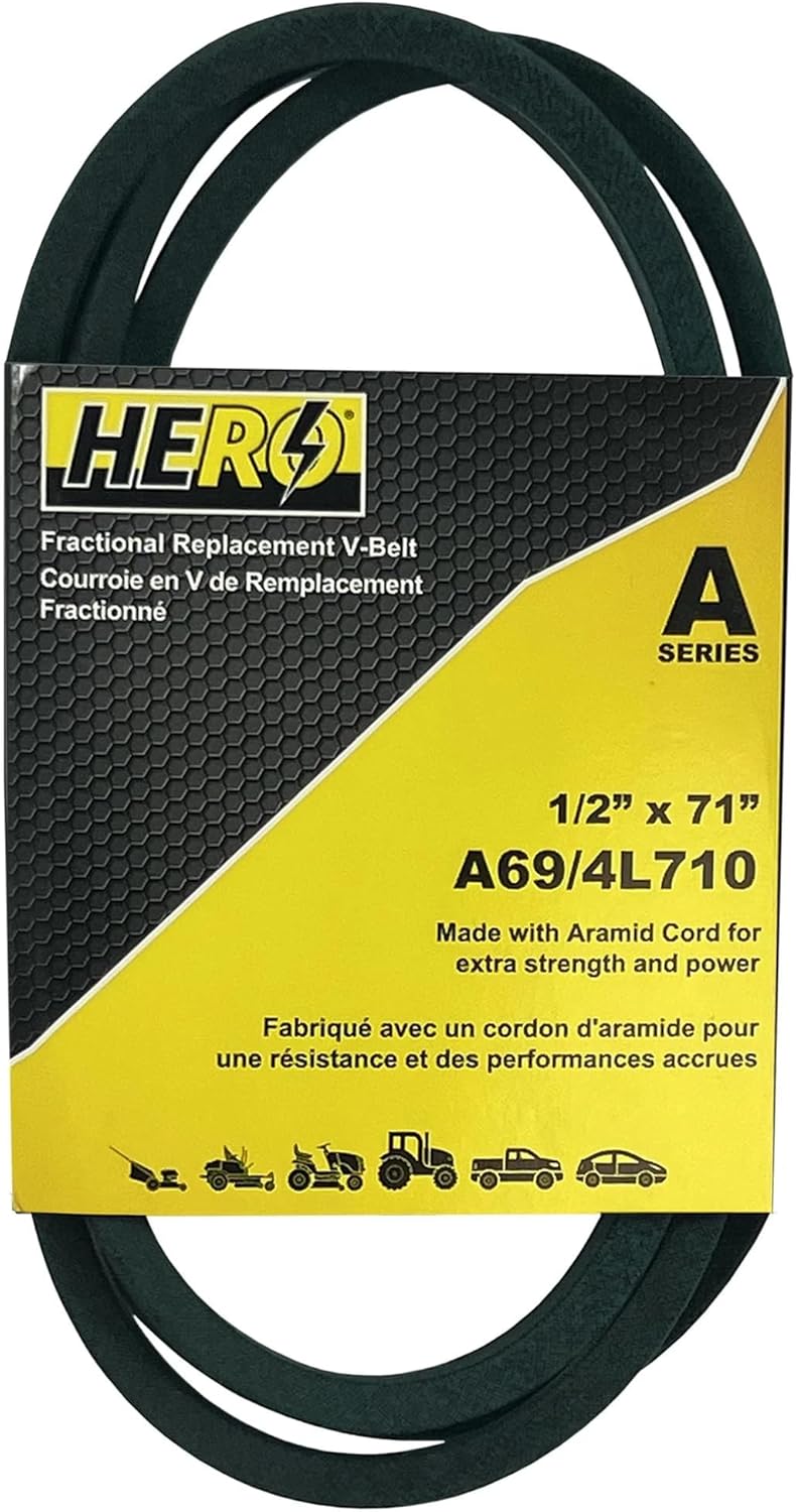 Amazon.com : HERO® 1/2 inch x 71 inch Aramid Kevlar Lawn Mower Belt ...
