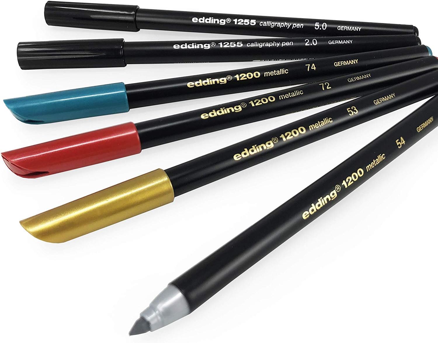 Edding 1255 Kalligraphie-Stifte, schwarze Tinte, 2,0 / 5,0 mm, 1200 ...