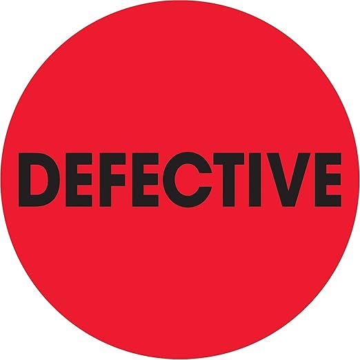Amazon.com: Discount Tag & Label 'Defective' Labels/Stickers, 2' Circle ...