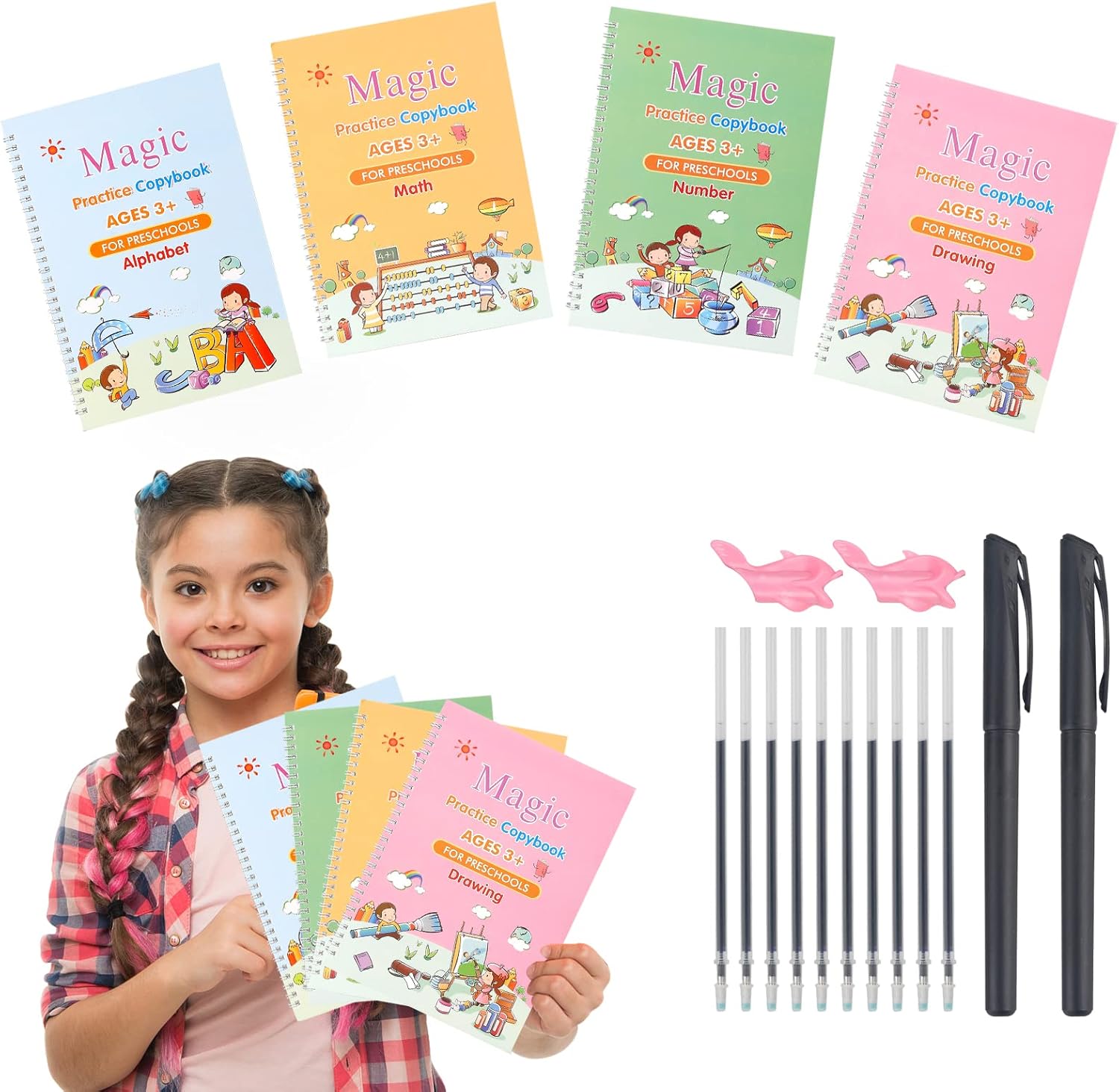 Amazon.com: Magic Reusable Practice Copybook for Kids,Reusable Writing ...