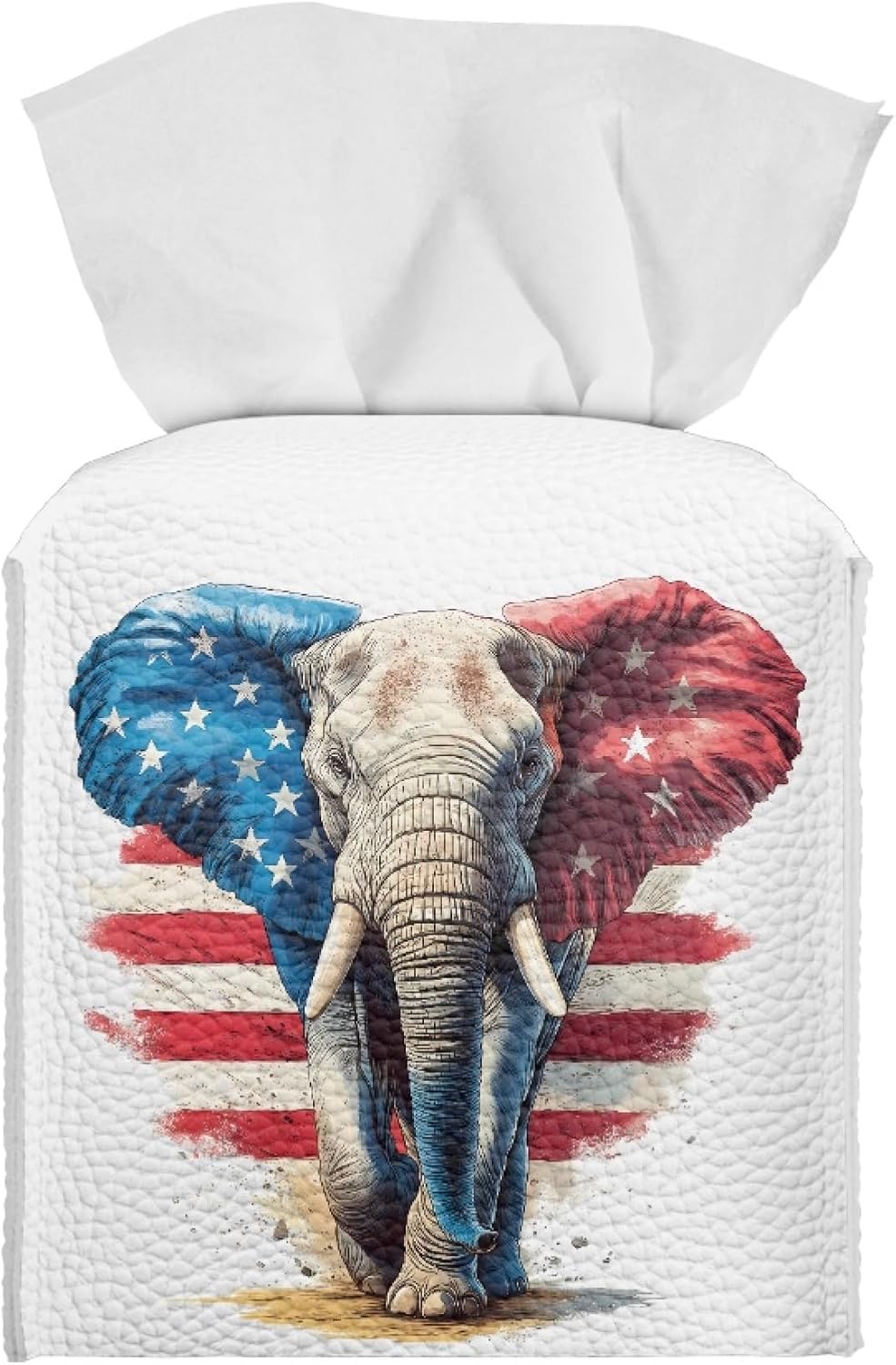 Amazon.com: YZCX American Flag Elephant Tissue Holder Square Tissue Box ...