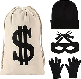 Amazon.com: Tangrove Robber Costume Women Men Kid – Includes Canvas ...