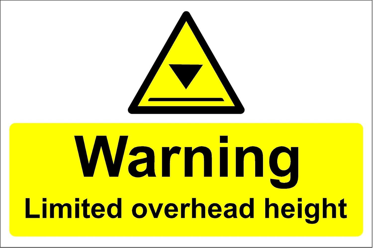 Amazon.com: Warning Limited Overhead Height Safety Sign - Self adhesive ...