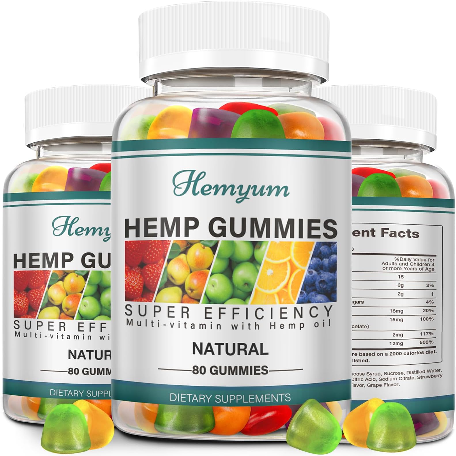 Amazon.com: (3-Pack) Premium Hemp Gummies Extra Strength - High Potency ...
