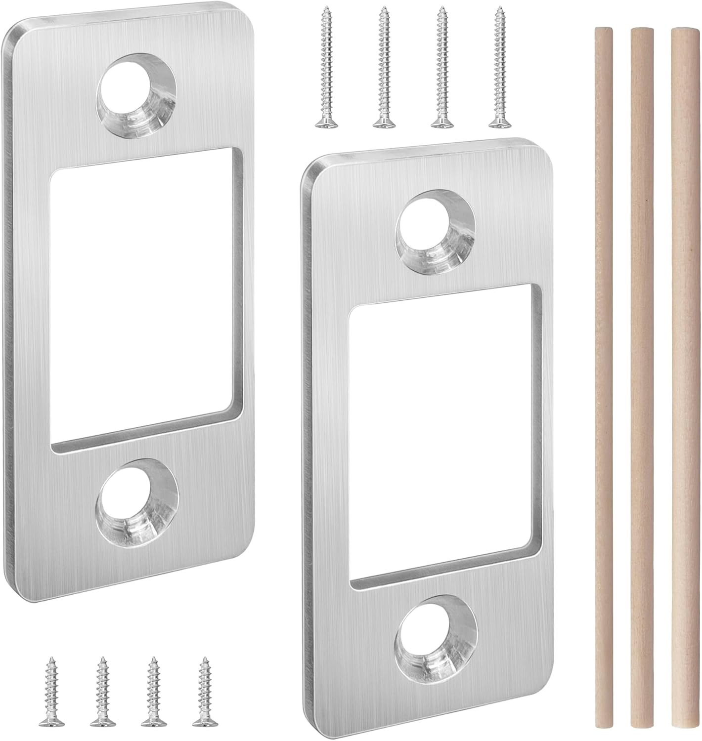 Nkiy Quen 2 Pack Deadbolt Restorer Strike Plates,Stainless Steel Latch ...