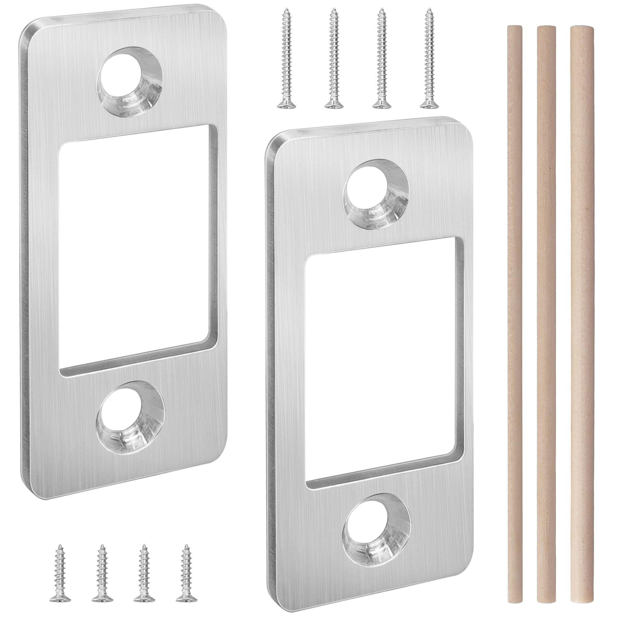Nkiy Quen 2 Pack Deadbolt Restorer Strike Plates,Stainless Steel Latch ...