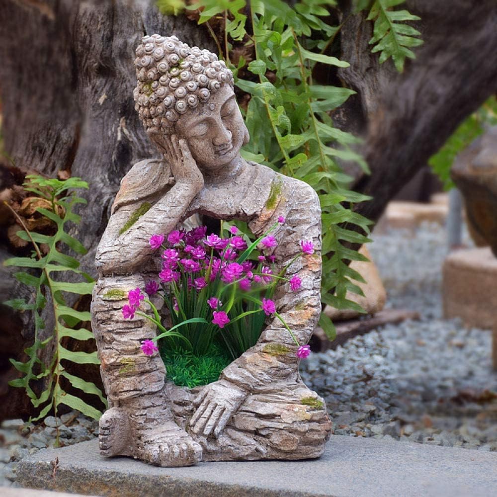 Amazon.com: ZEELYDE Buddha Statue,Large Buddha Zen Pot Resin Flower Pot ...