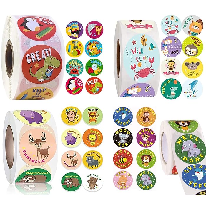 Buy PREMIFY Animal Reward Stickers, 2000pcs 1inch Stickers for Kids ...