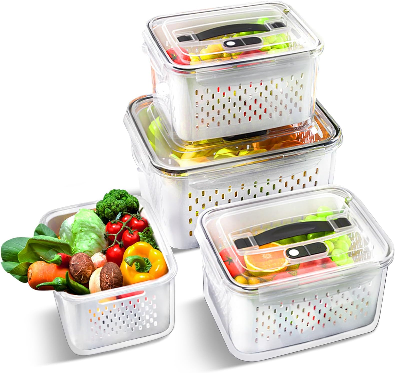 Ribech Lot De 4 Boîtes de Conservation Alimentaire, Boîtes Hermétiques ...
