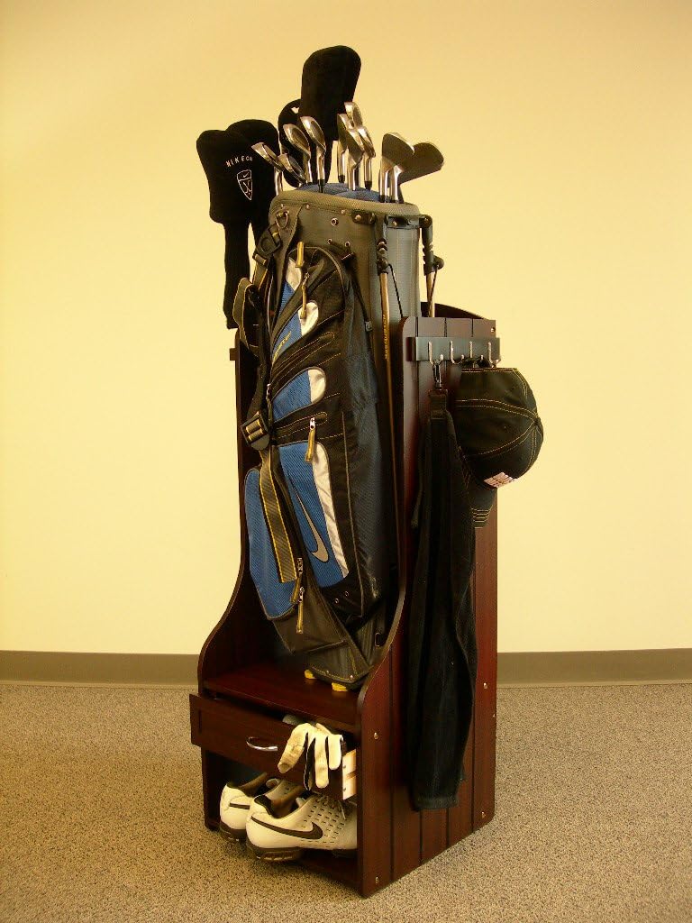 Amazon.com: Birdie Golf Bag Storage Rack (Walnut) (38.5"H x 18"W x 16"D ...