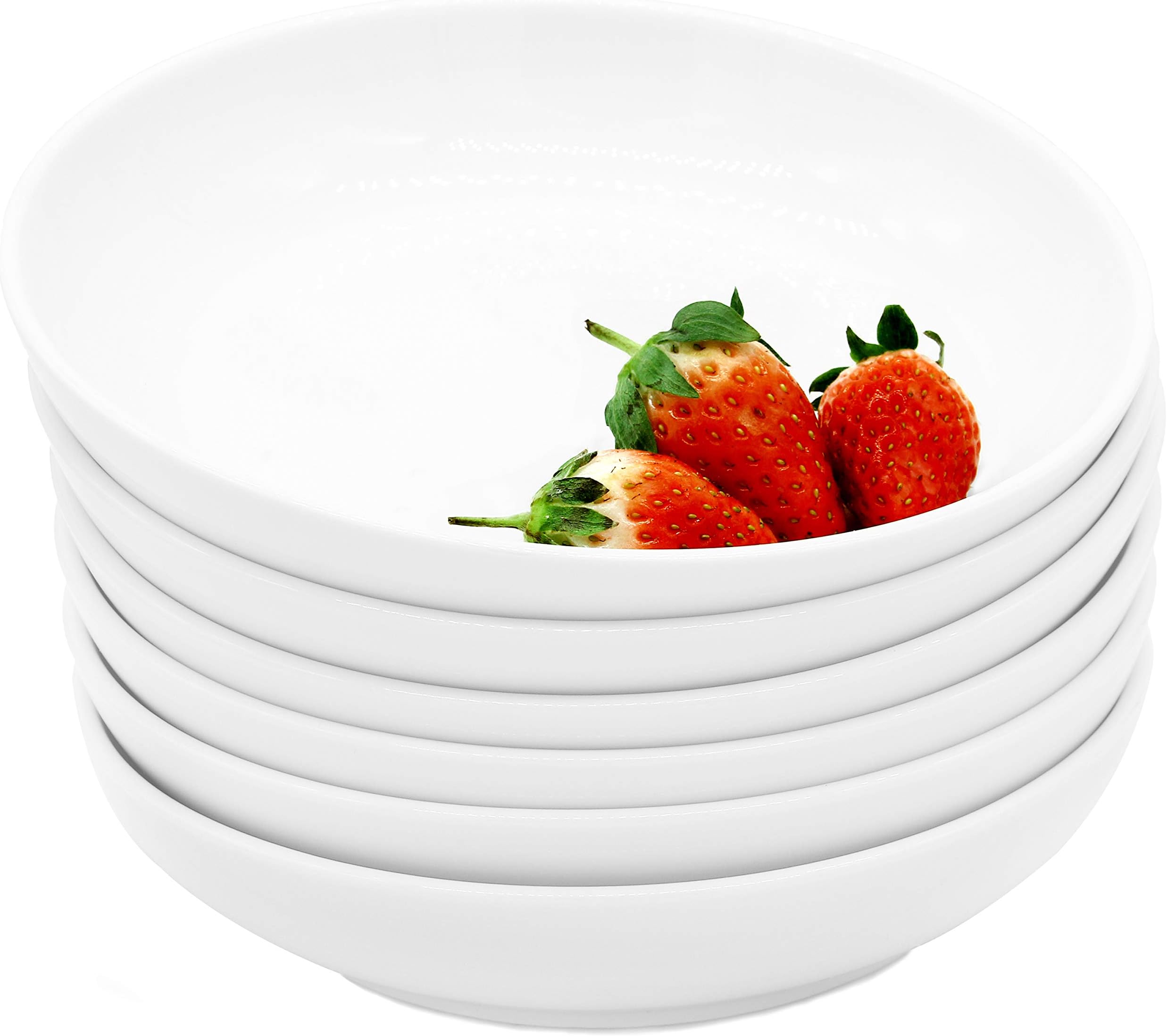 Amazon.com | Youngever 22 Ounce White Porcelain Deep Plates, Dinner ...