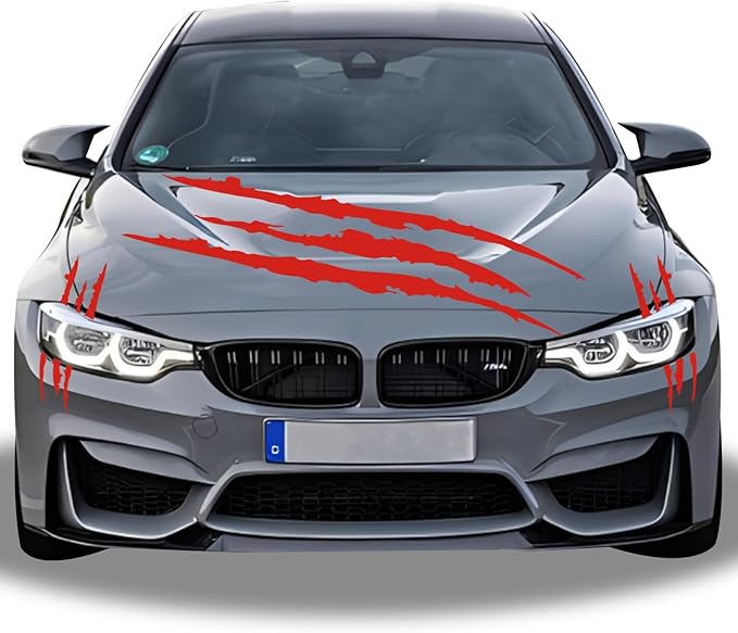 Amazon.com: 1 Full Set Monster Claw Sticker for Car Hood Decal 1 Set ...