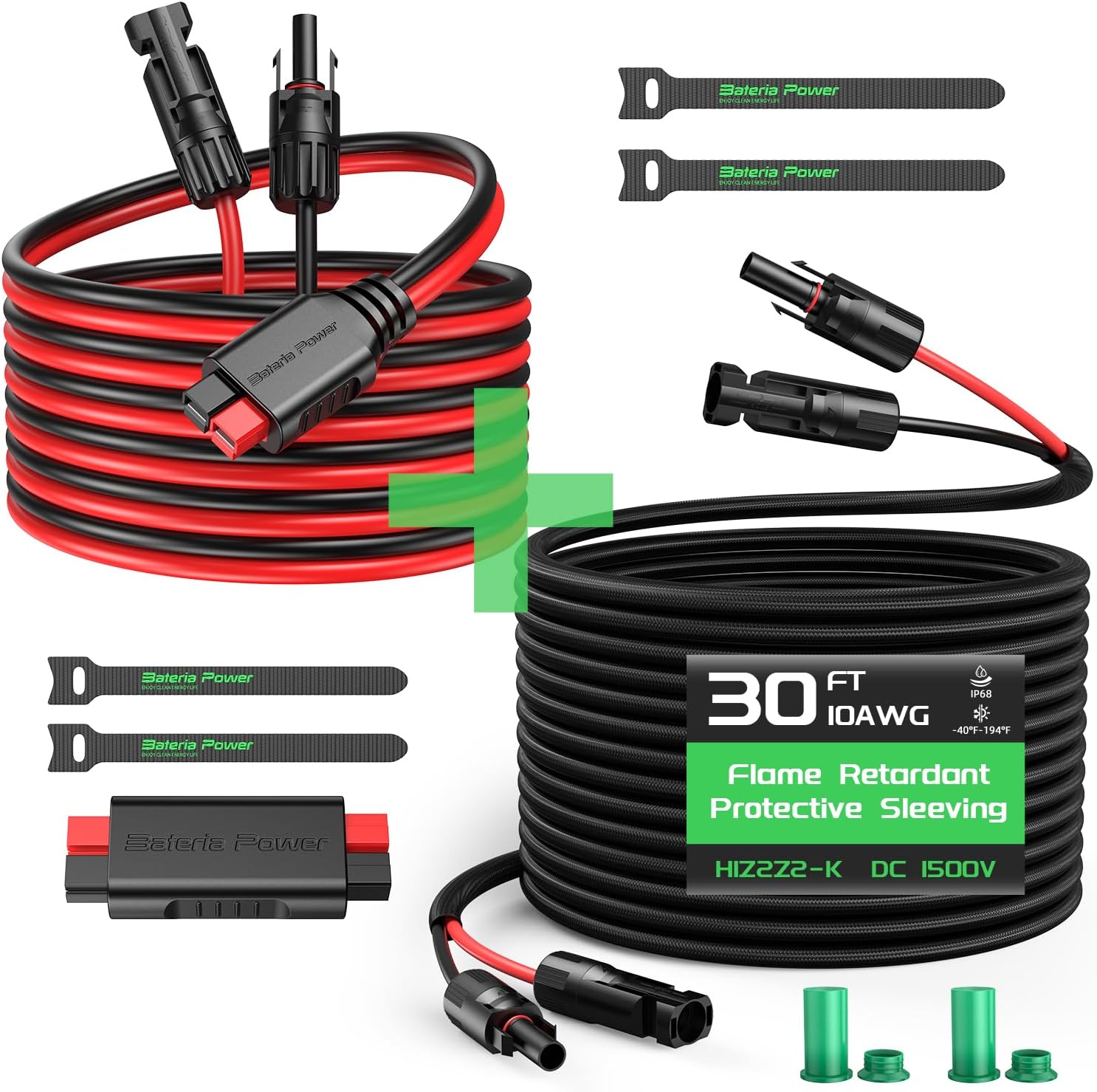 Amazon.com: 10AWG 30FT Solar Panel Extension Cable &Solar Panel Cable ...