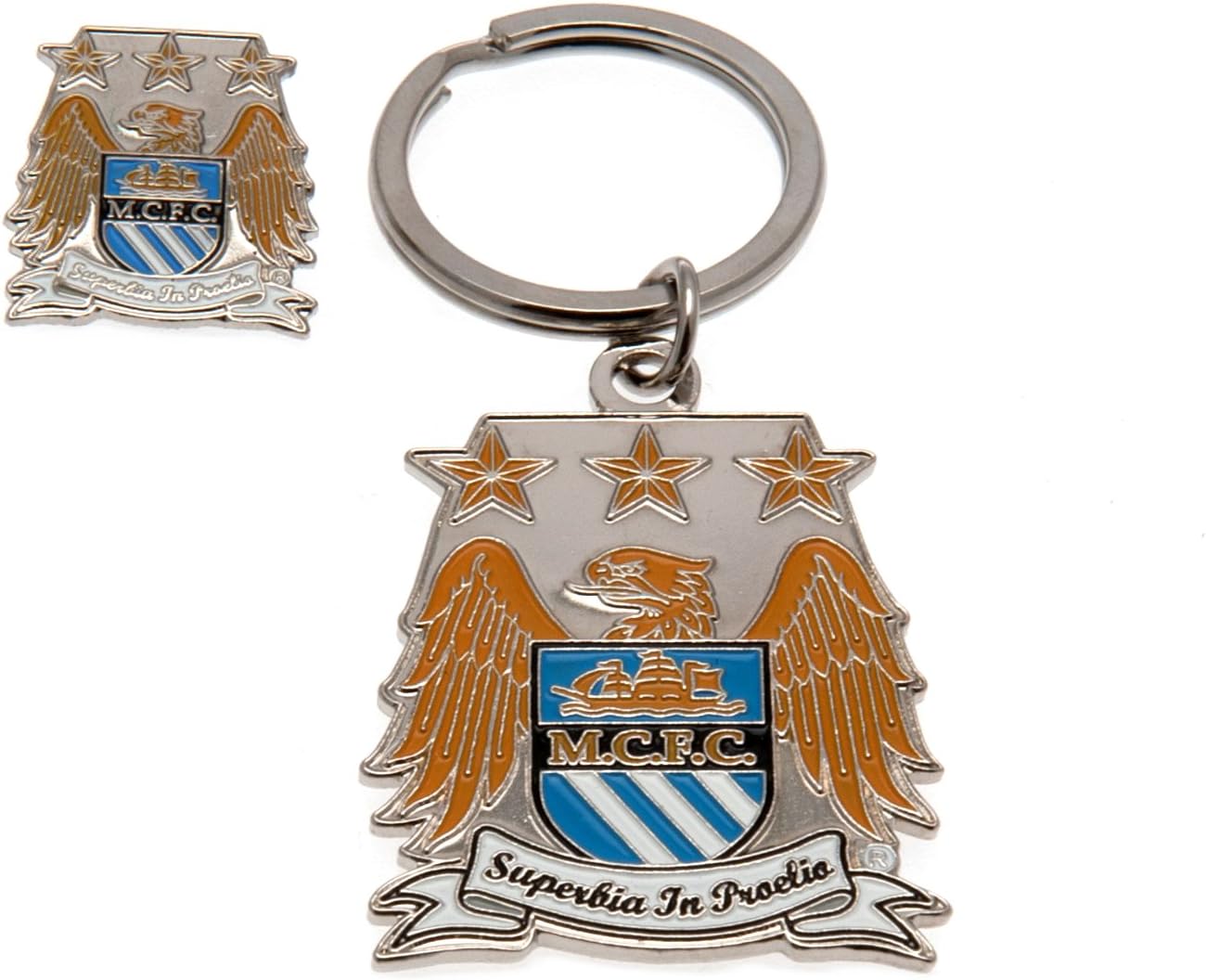 Manchester City F.C. Keyring and Badge Set : Amazon.co.uk: Sports ...