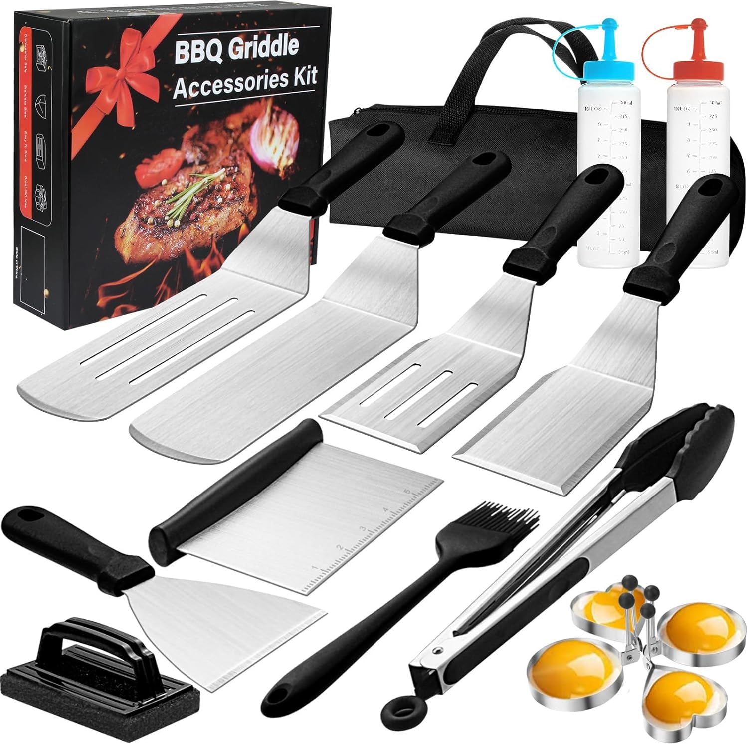 Amazon.com : Griddle Accessories Kit, 17PCS Flat Top Grill Accessories ...