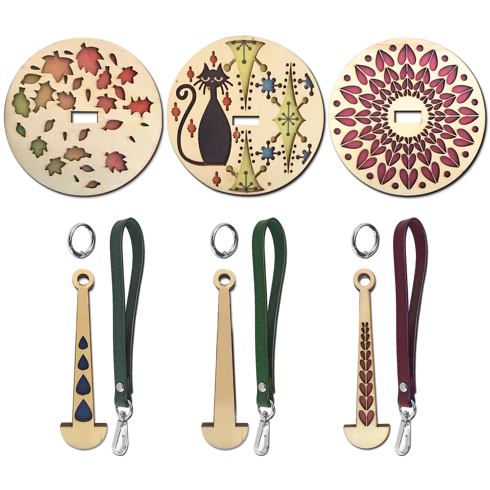 Amazon.com: VEOUNDK 3 PCS Portable Wrist Yarn Holders Wooden Yarn ...