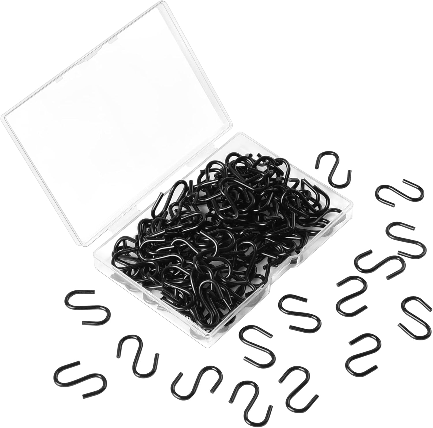 Amazon.com: SAKRNIC 1 Inch Black S Hooks 100 Pack Mini S Hooks for ...