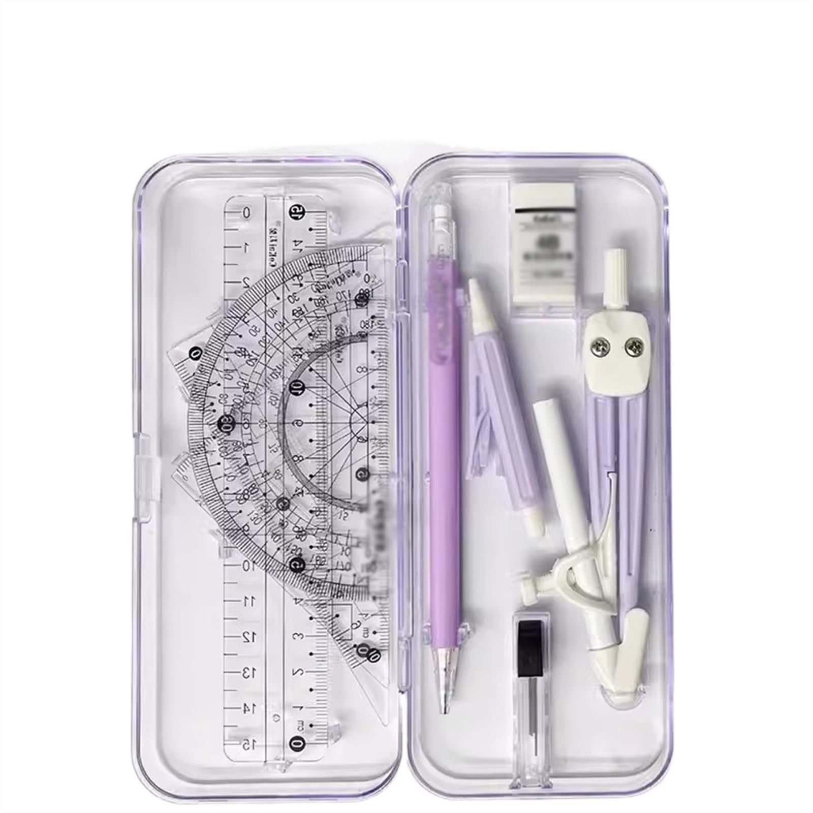 School Supplies Pink Maths Set 7 Pieces Compass Maths With Ruler ...