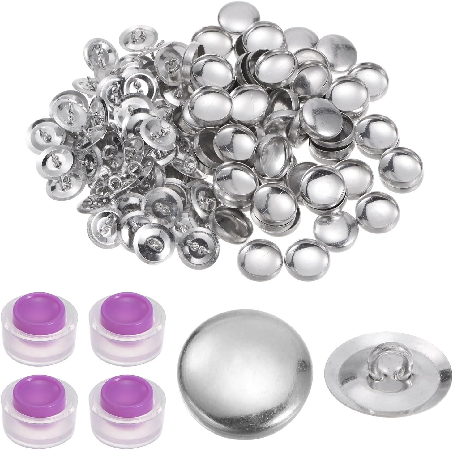 Amazon.com: HARFINGTON 200 Sets Self Cover Button Kit 24L 0.6" 15mm ...