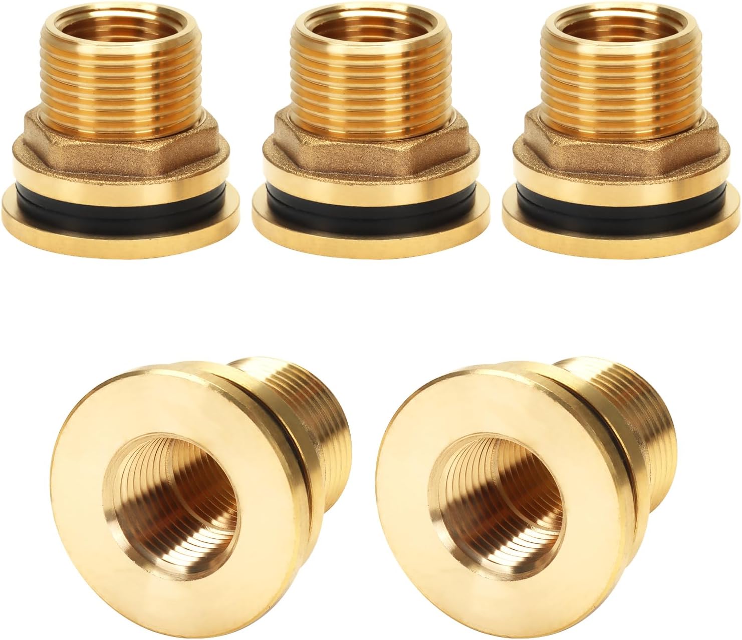Amazon.com: GOVALVE Brass Bulkhead Fitting - 3/4" NPT Female x 1 ...