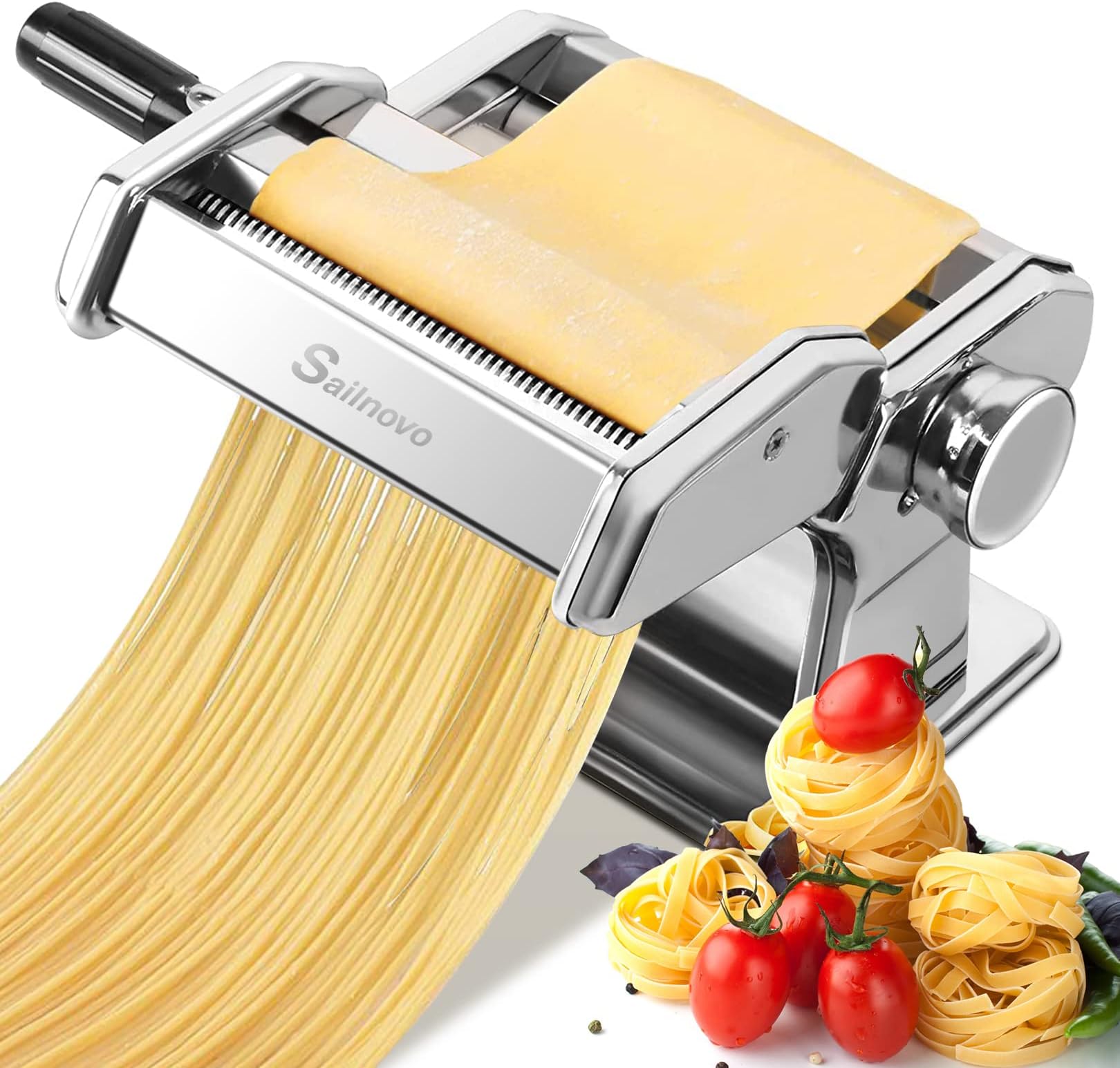 Pasta Machine, 150 Roller Manual Pasta Makers with 7 Adjustable ...