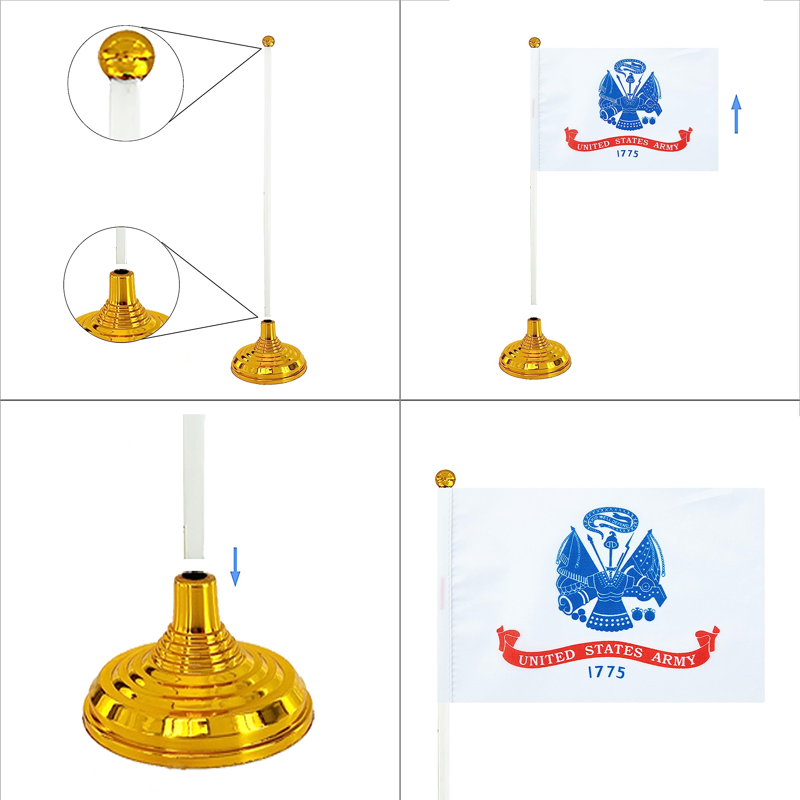 Snapklik.com : WXTWK 12 Pack American USA 1775 Army Desk Flag Small ...