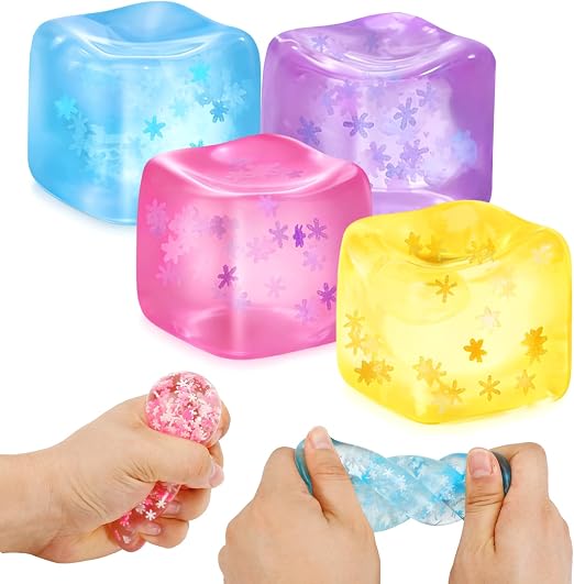 Amazon.com: Fidget Toy Stress Cube- 4 Pack Sensory Squeeze Toys, Slow ...
