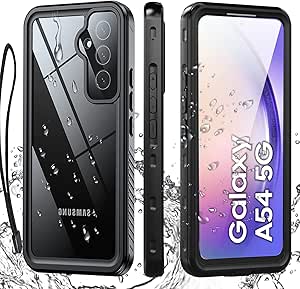 Amazon.com: Miimall Compatible for Samsung Galaxy A54 5G Case Waterproof, Built-in HD Clear ...