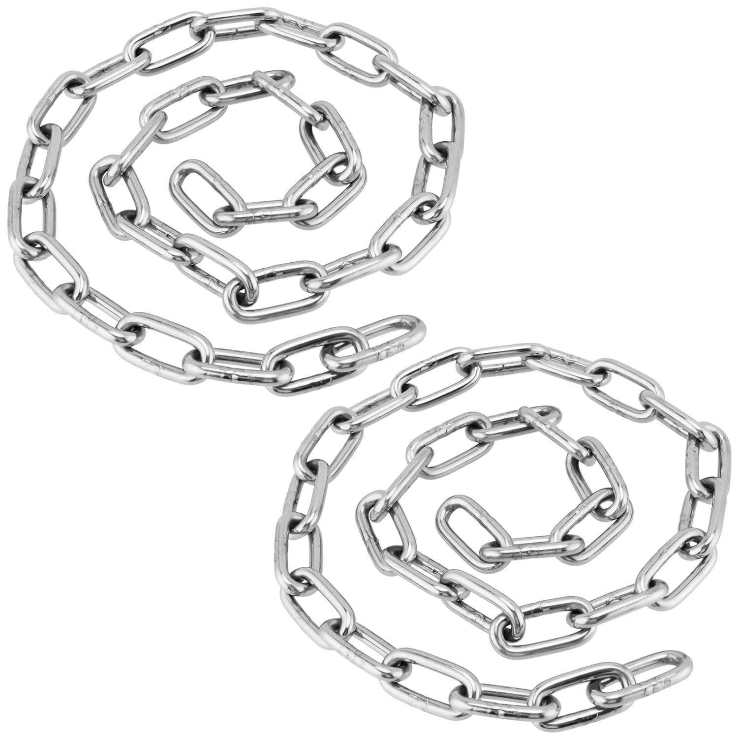 FUNSUEI 2 PCS 1/4 Inch Stainless Steel Chain, 6mm Metal Chain Link ...