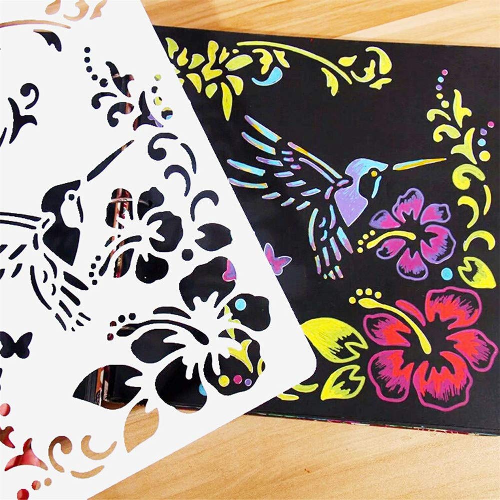 12 PCS Drawing Painting Stencils, Craft Stencils Reusable Graphic ...