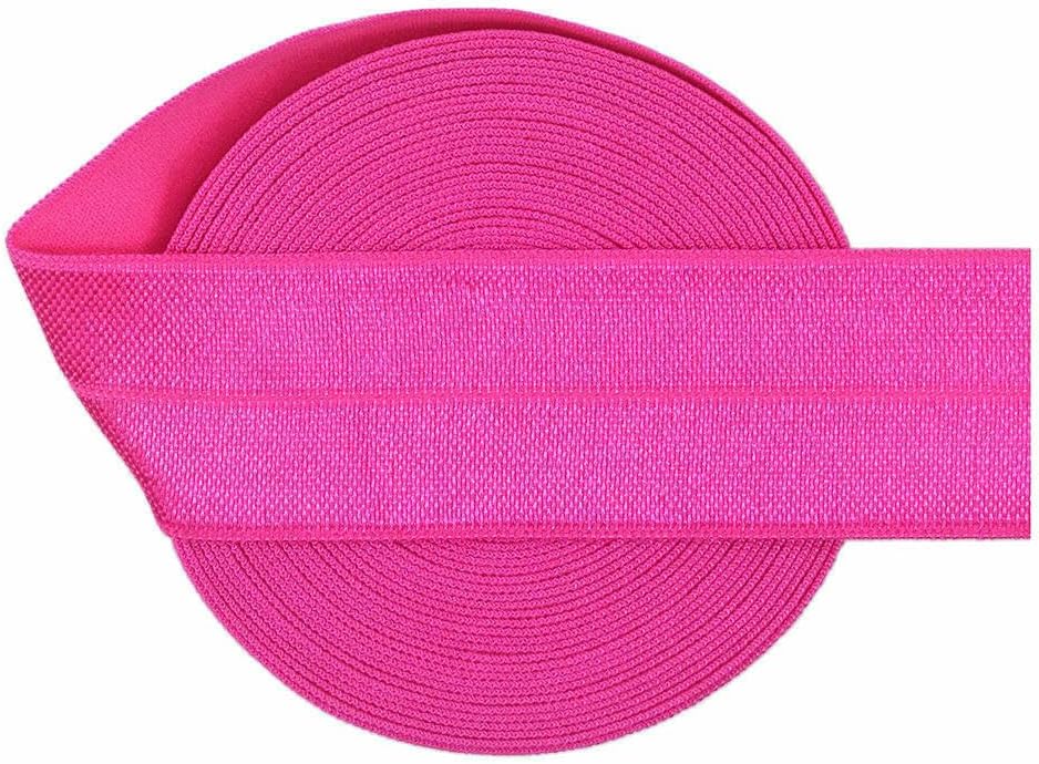 Shiny Fold Over Elastic 1" 25mm Solid Spandex Satin Band Webbing ...