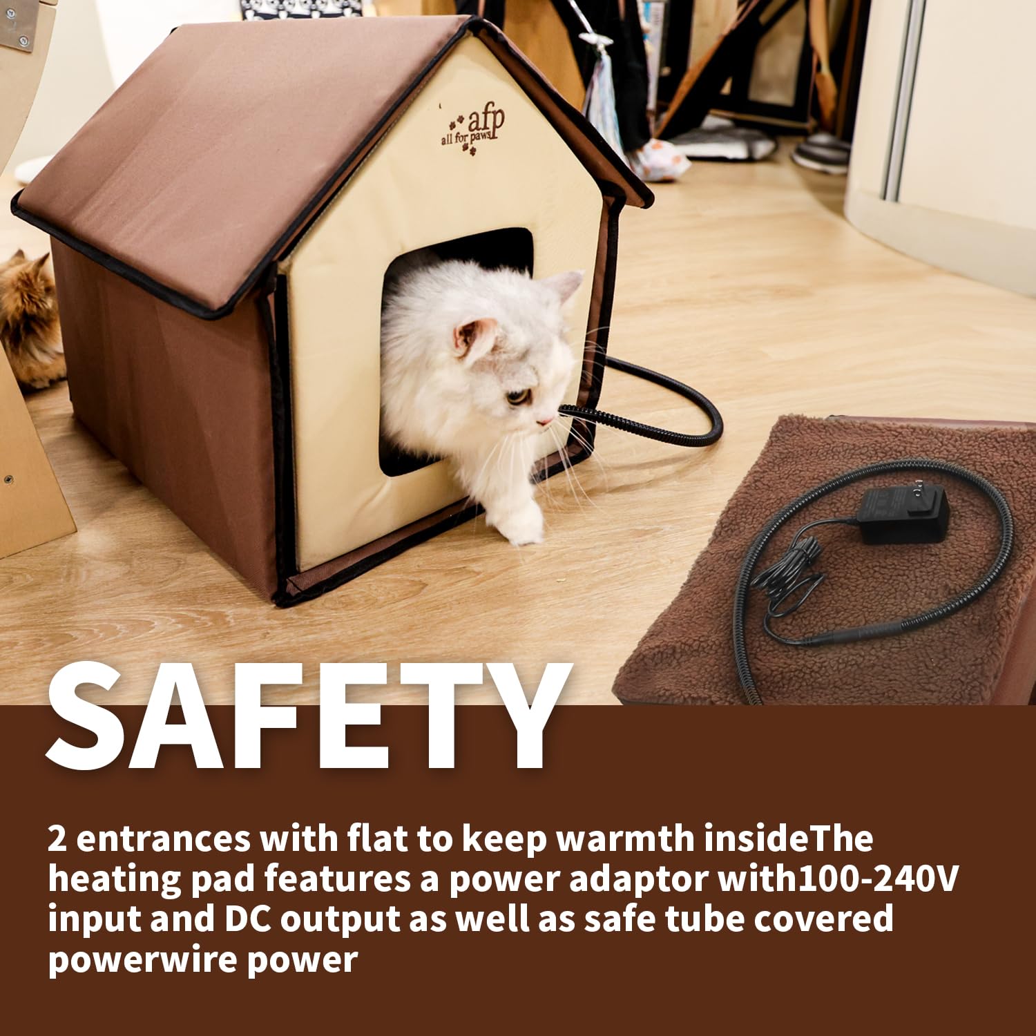 ALL FOR PAWS Heated Cat House, Indoor/Outdoor Cat House for Winter with ...