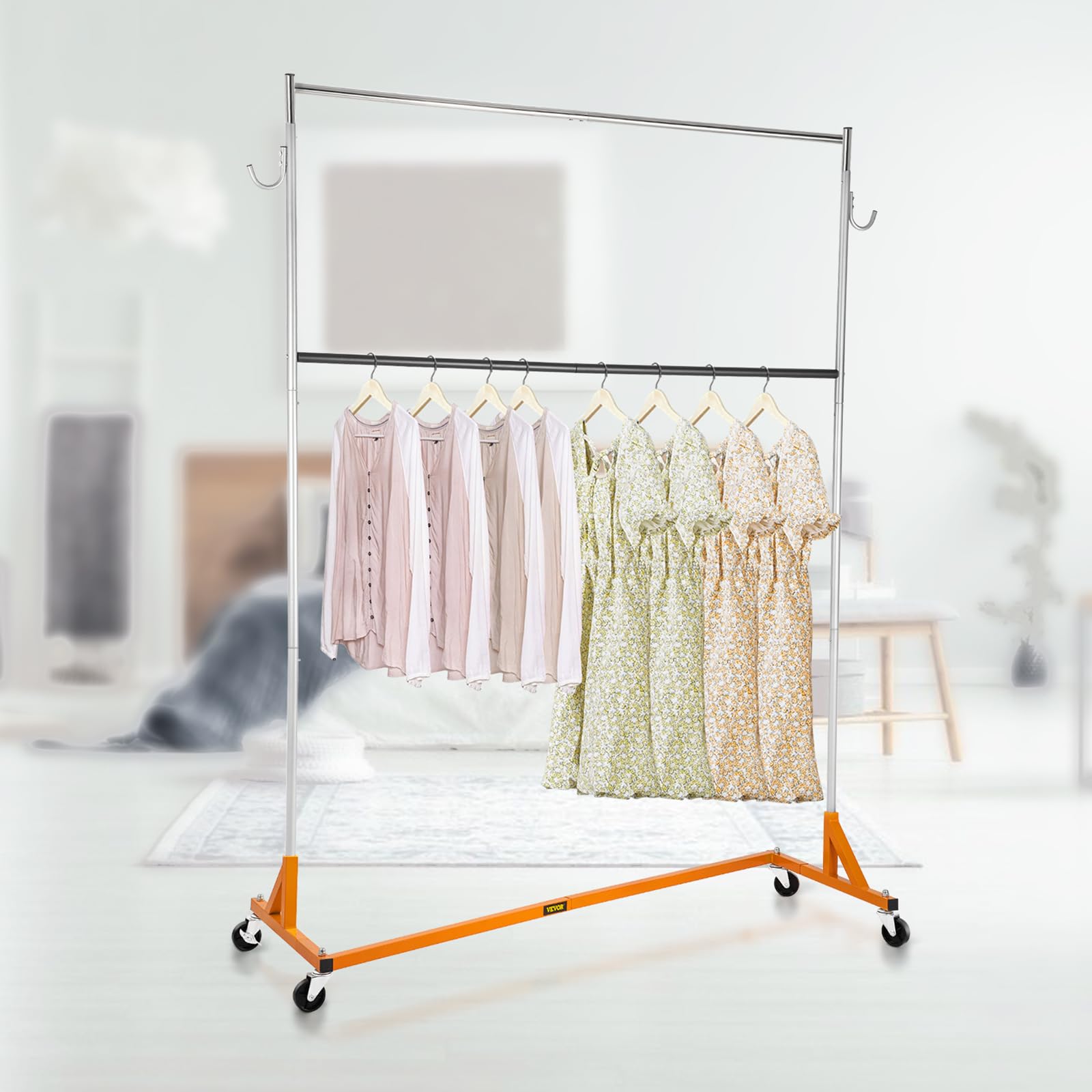 VEVOR Z Rack, 300 lbs Industrial Grade Z Base Garment Rack, 24" x 62" x ...