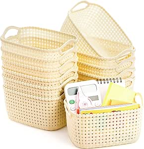 Amazon.com: ZOOFOX 12 Pack Small Plastic Storage Basket, 7" L x 5" W x ...