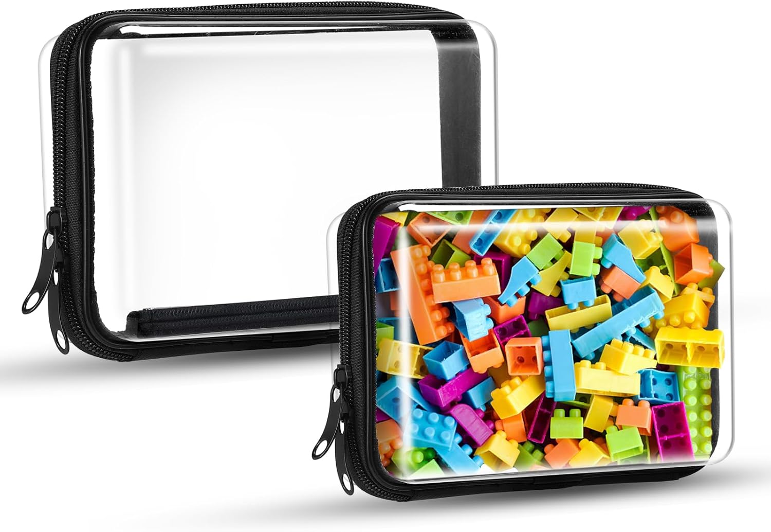 Amazon.com: 2 Pack Clear Hard Zipper Case, Hard PC Plastic Cosmetic ...