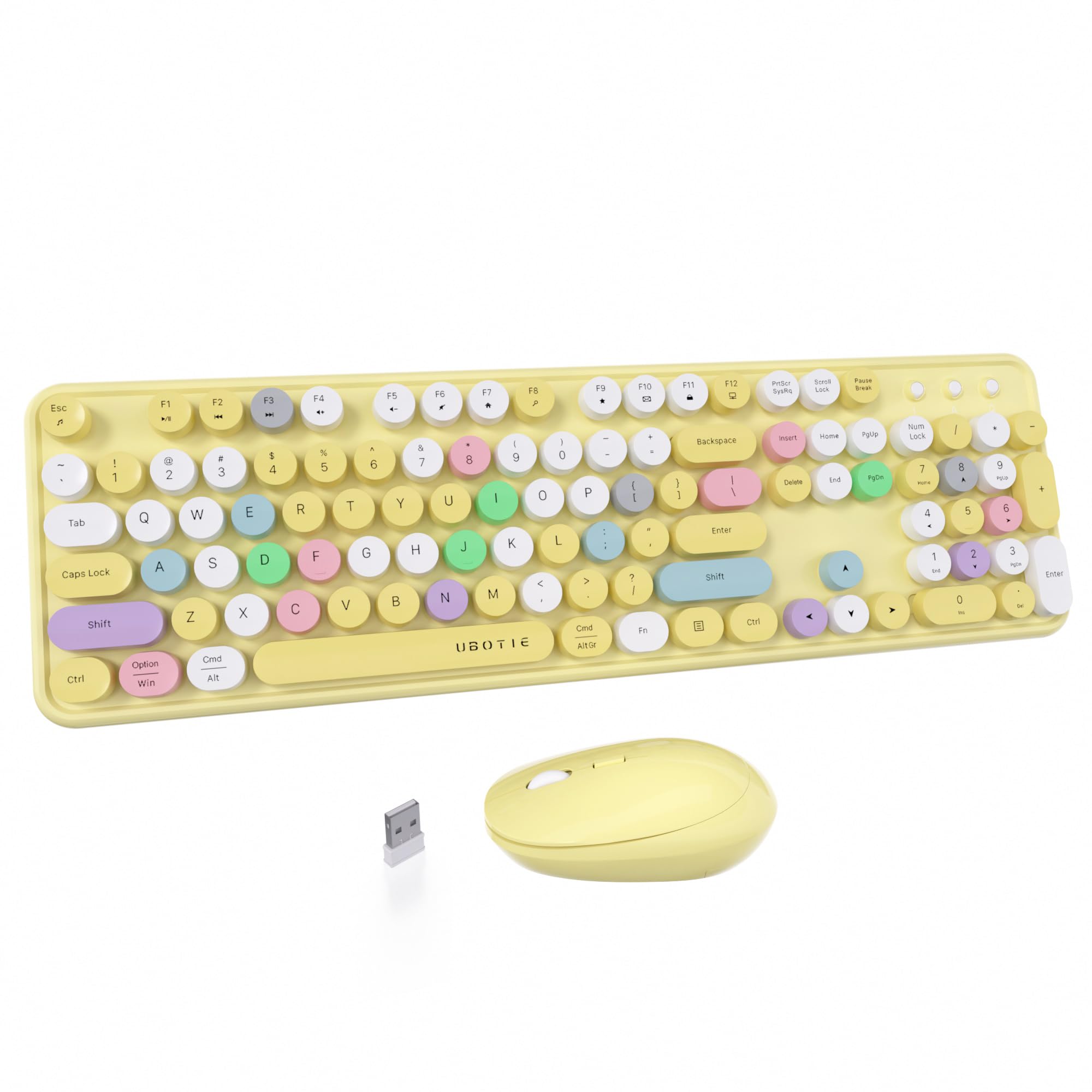 Amazon.com: UBOTIE Colorful Computer Wireless Keyboard Mouse Combos ...