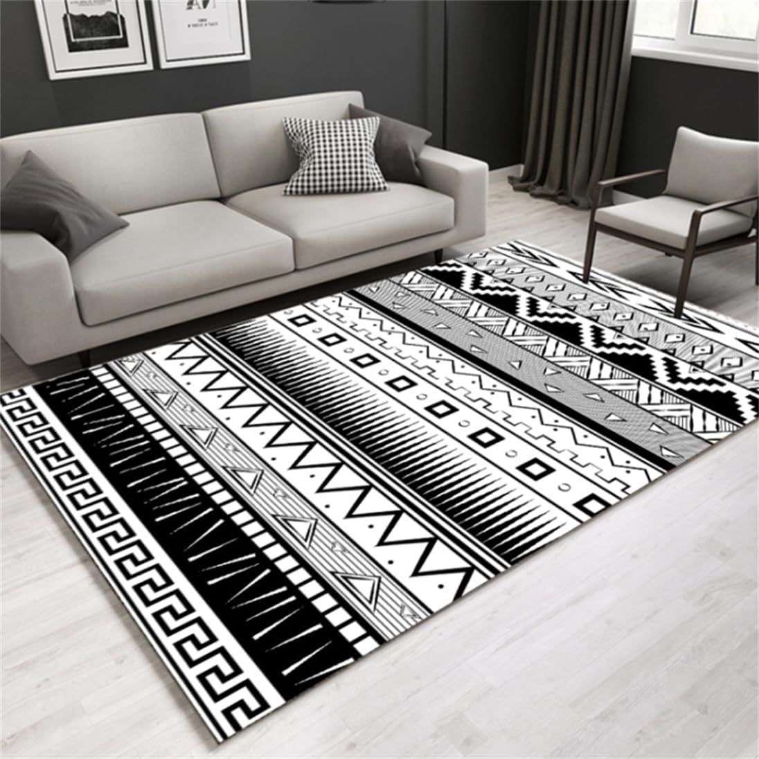 RUGMRZ Tappeto Grande Salotto 120X160Cm Tappeti Casa Moderni 46 Nero ...