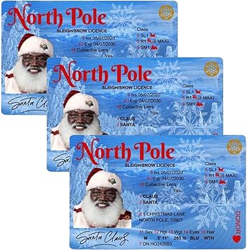 Amazon.com: Xmas Santa's Sleigh Lost Driving License Santa Claus ...