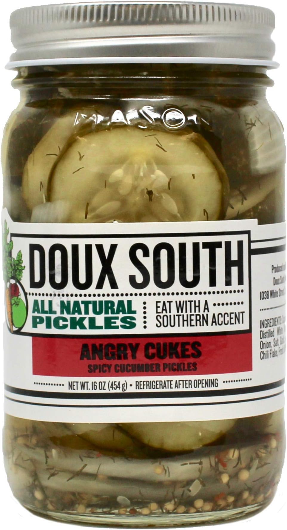 Amazon.com: Doux South Pickles, Angry Cukes Pickles, 16 Oz
