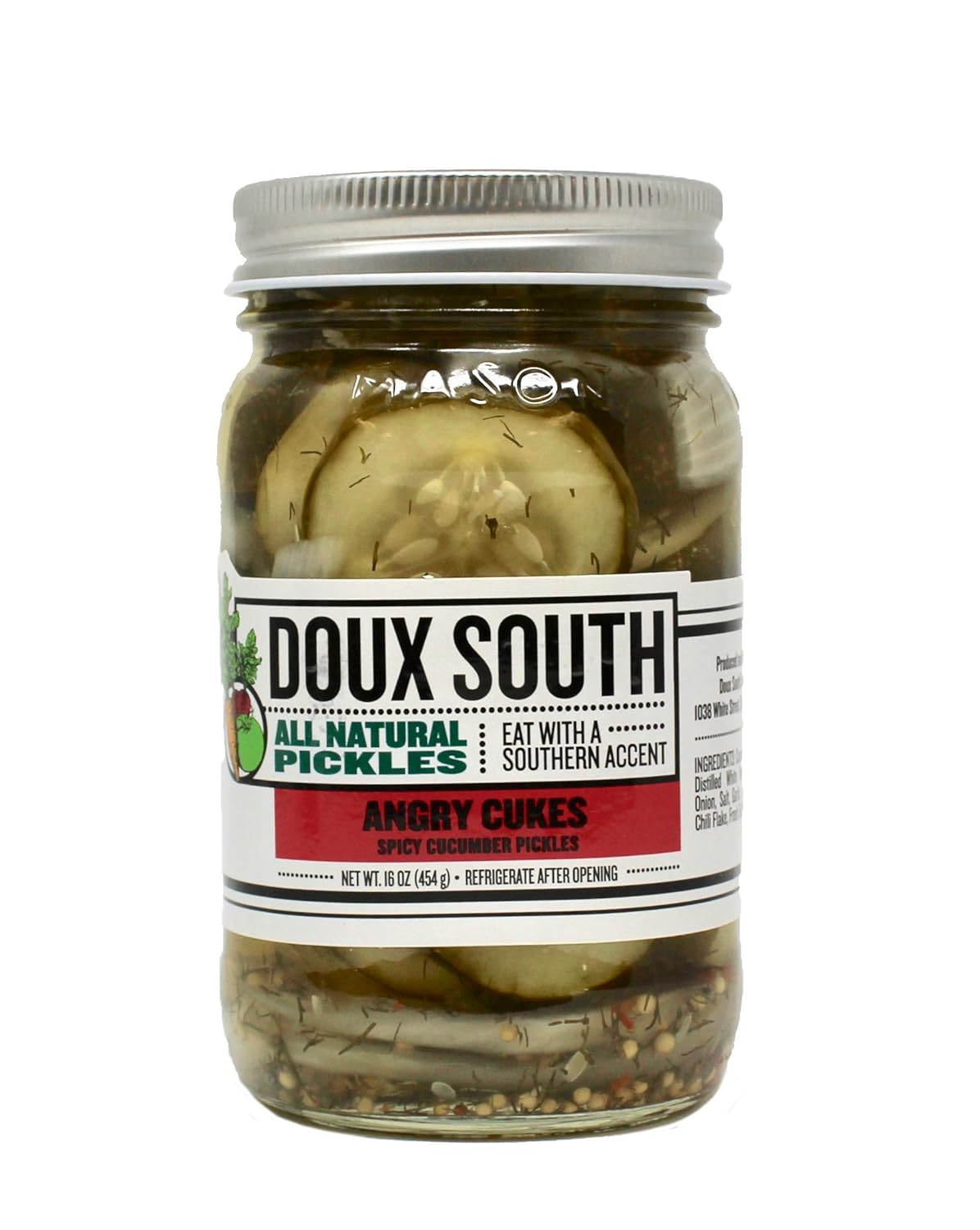 Amazon.com : Doux South Pickles, Angry Cukes Pickles, 16 Oz ...