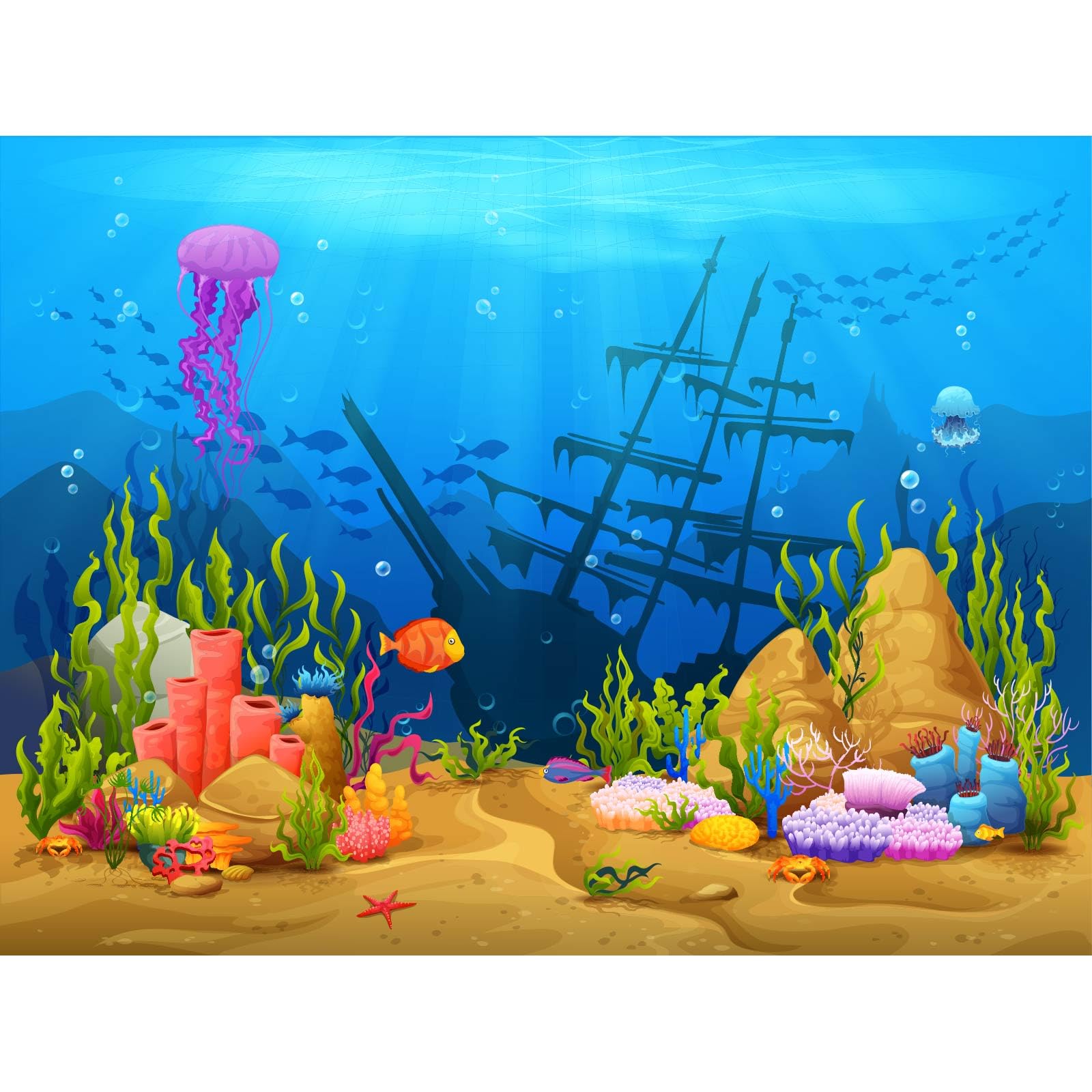 Amazon.com : Under The Sea Backdrop Underwater Game Level Landscape ...
