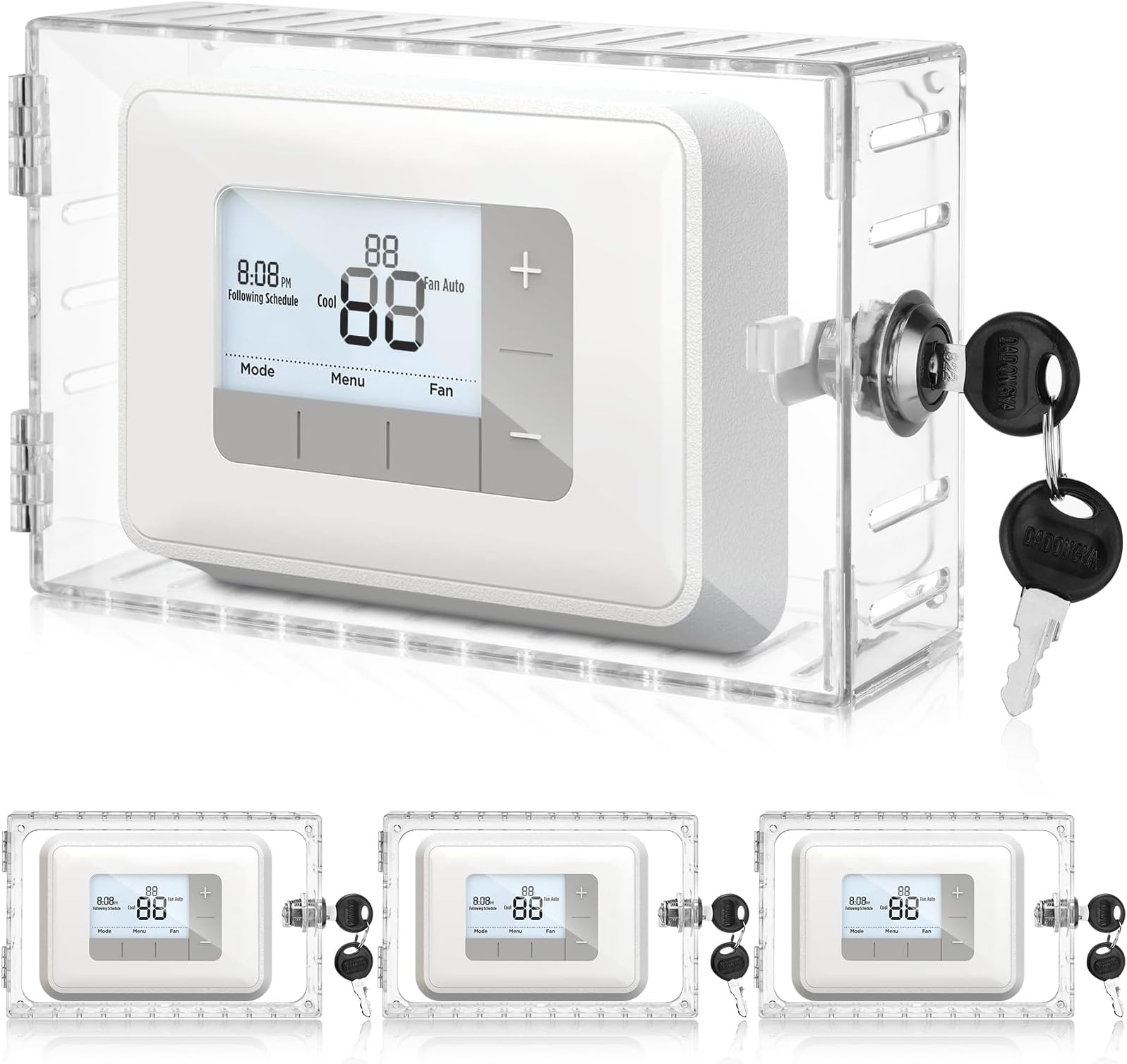 Amazon.com: Wenqik 4 Pcs Universal Thermostat Lock Box with Key, Clear ...