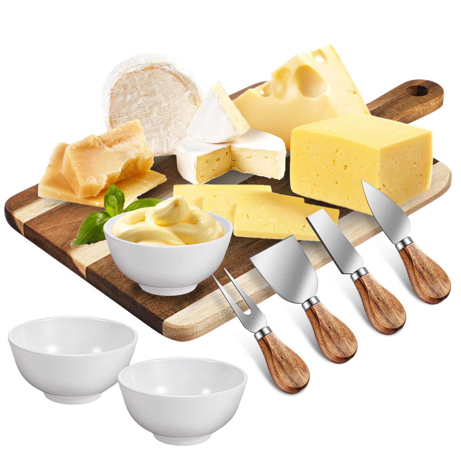 Wooden Cheese Charcuterie Board Set Included Cheese Plate Cheese Knife