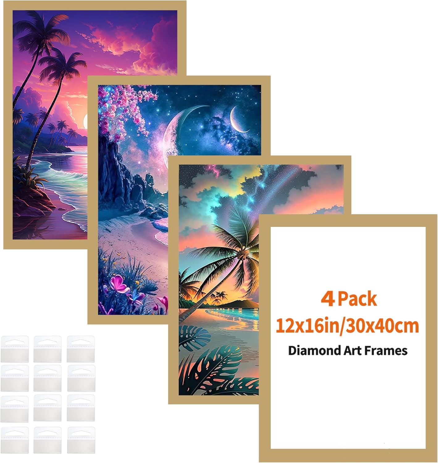 Amazon.com: XEUZK Diamond Art Frames - 4 Pack (Gold) 30x40cm, Magnetic ...