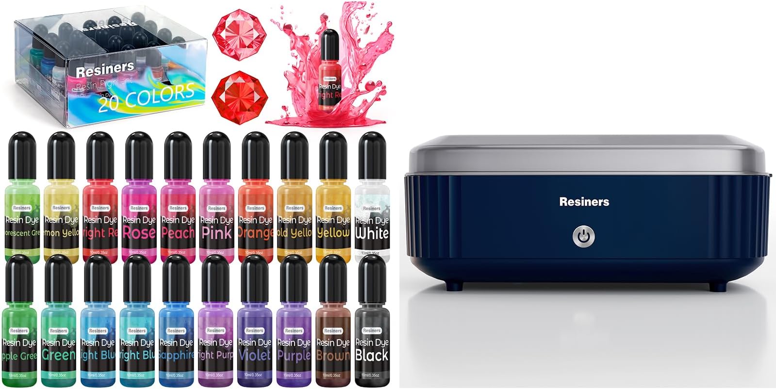 Amazon.com: Resiners Resin Curing Machine with Larger Tray & 20 Colors ...