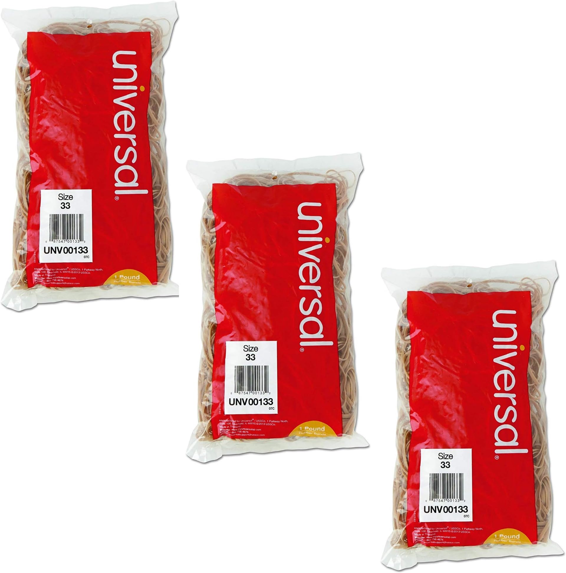 Amazon.com : Universal Rubber Bands, Size 33, 1Lb Pack, 3 Pack : Office ...