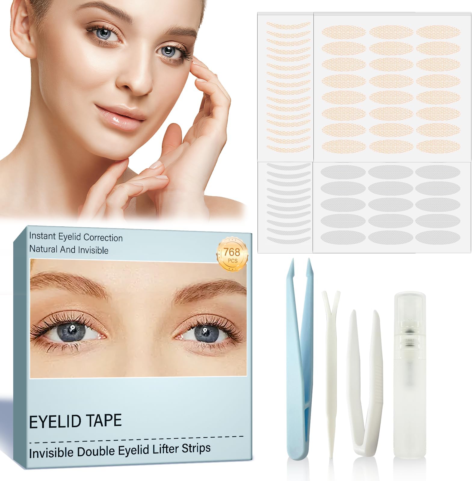 Amazon.com : 768PCS Eyelid Tape-Eyelid Lifter Strips-Eyelid Tape for ...