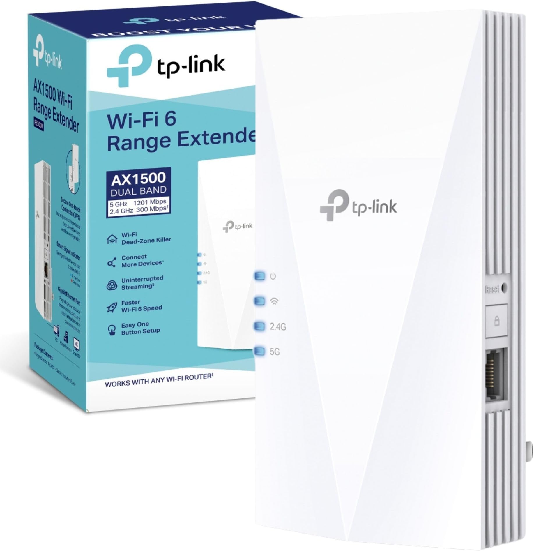 TP-Link RE500X WiFi 6 AX1500Mbps, WiFi Extender Booster, Internet ...