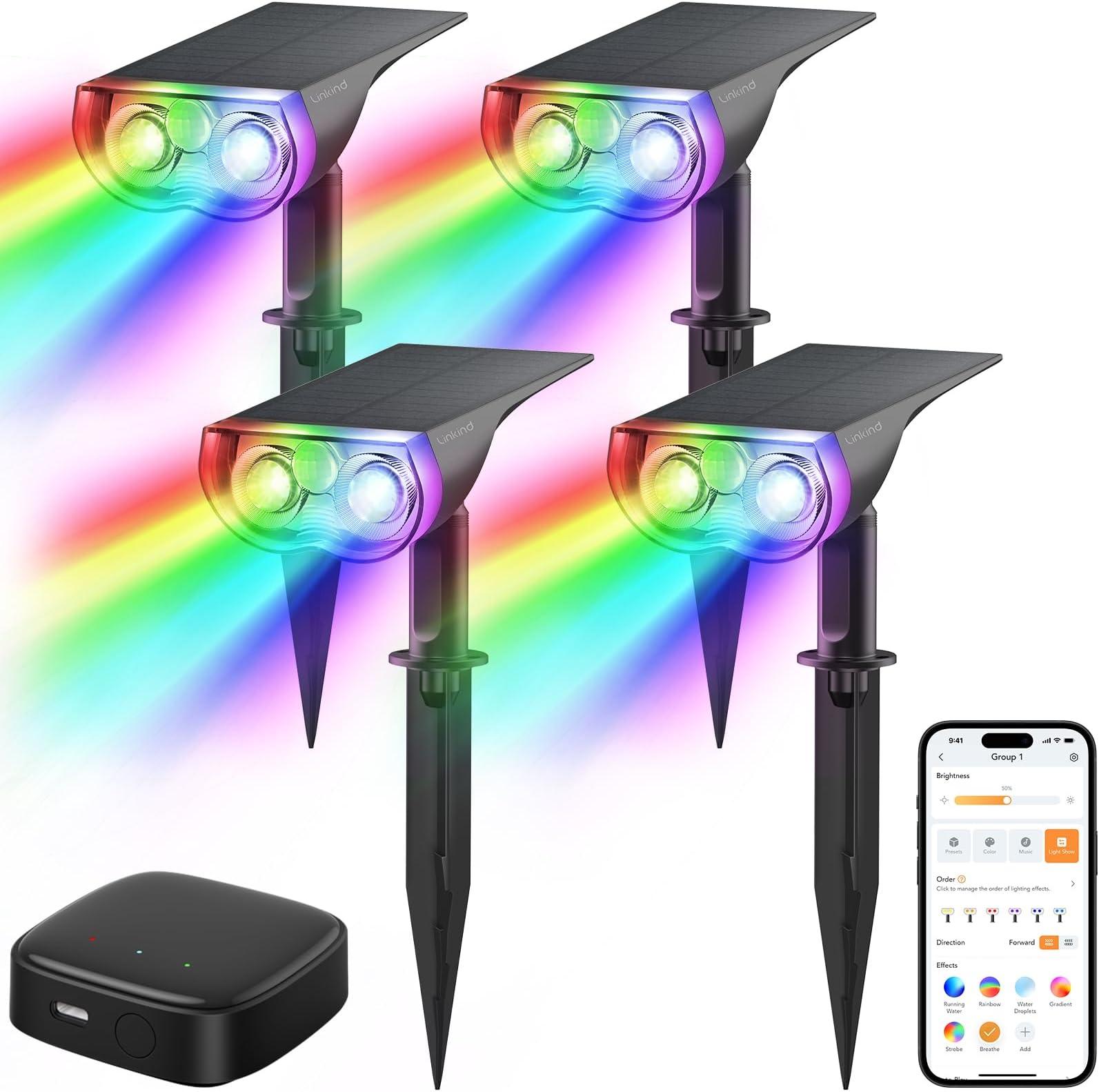 Linkind Smart Solar Spotlight SL5 with hub - Amazon.com